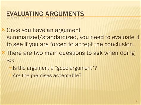 Ch08 Evaluating Arguments Ppt