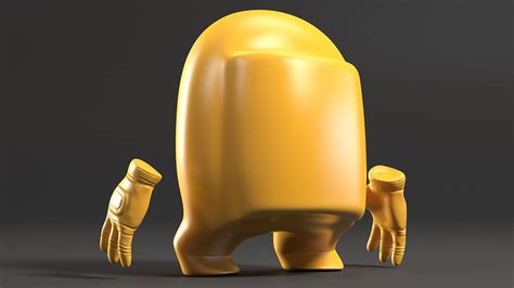 Among Us Sad Character Yellow 3d Model 19 Obj Lxo Ma Max Fbx