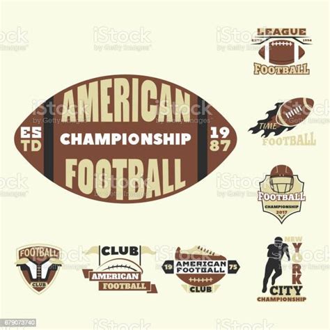 공 로고 공모전 벡터와 스포츠 팀에 대 한 미식 축구 선수권 대회 배지 템플릿 Championship에 대한 스톡 벡터 아트 및 기타 이미지 Championship