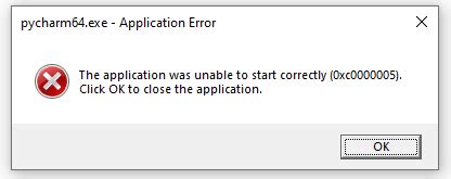 Python How Do I Fix This Error In PyCharm The Application Was