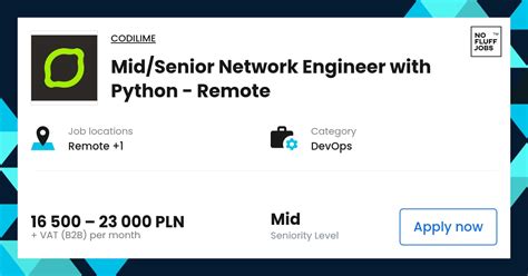 Midsenior Network Engineer With Python Remote Job Devops