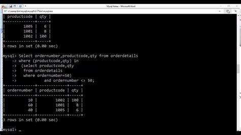 Sql Multiple Columns Sub Query Part Iii Youtube
