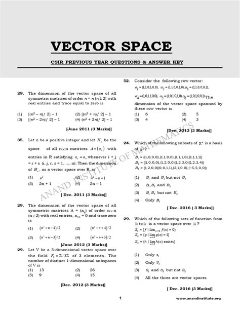 Csir Linear Algebra Pyq Pdf
