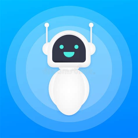 Cute Smiling Robot Chat Bot Say Hivector Modern Flat Cartoon Character Illustration Voice