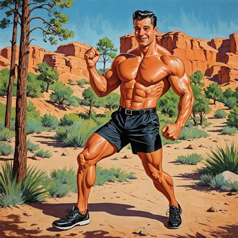 Muscular Man Flexing In Desert Swap Face