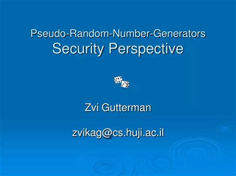 Ppt Pseudo Random Number Generators Security Perspective Powerpoint
