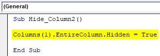VBA Nascondi Colonne Come Nascondere Le Colonne In Excel Utilizzando Il Codice VBA VBA