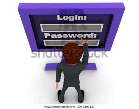 3d Man Entering Login Password Concept Stock Illustration 2244301161 Shutterstock
