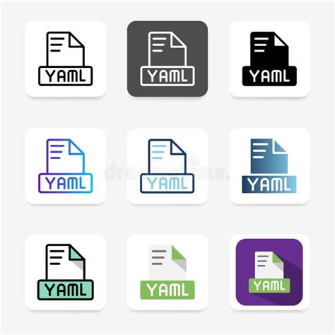 Set Yaml File Format Icons To Clarify Digital Document Types File Types Extensions And