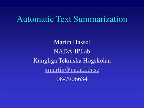 Ppt Automatic Text Summarization Powerpoint Presentation Free
