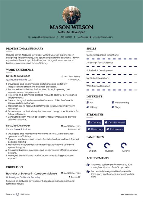 10 Netsuite Developer Resume Samples And Templates For 2025