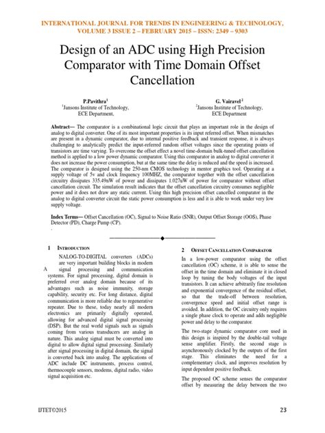 Design Of An Adc Using High Precision Comparator With Time Domain