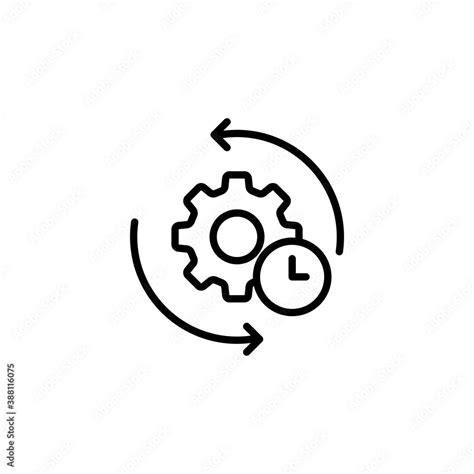 Gear And Arrow Agile Process Line Icon Process Sign Vector On Isolated White Background Eps