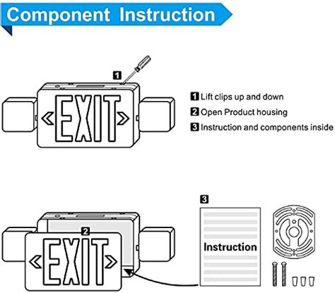 EXITLUX 12 Pack LED Exit Sign With Emergency Lights And Battery Backup Green Jumbo Industrial