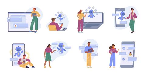 Premium Vector Chatbot Concept Artificial Intelligence Support Cartoon Characters Abstract