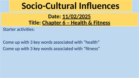 Gcse Pe Aqa Chapter 6 Health And Fitness Teaching Resources