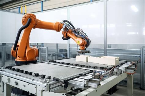 Premium Ai Image Packaging And Sorting Robot Preparing Shipments Of