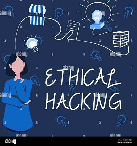 Inspiration Showing Sign Ethical Hacking Internet Concept Act Of