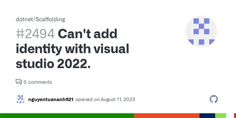 Can T Add Identity With Visual Studio Issue Dotnet Scaffolding GitHub