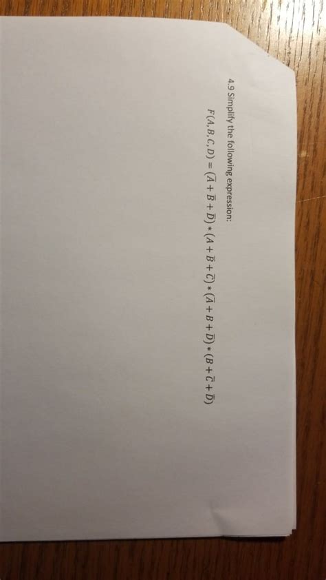 Solved Simplify The Following Expression F A B C D A Chegg