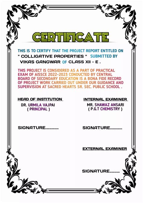 Chemistry Project On Colligative Properties Of Class 12 Cbse 2022 2023 Pdf