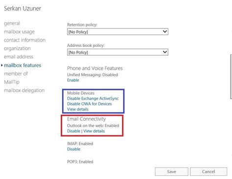 Disable OWA For Devices Ve Outlook On The Web Disabled Hakan Uzuner