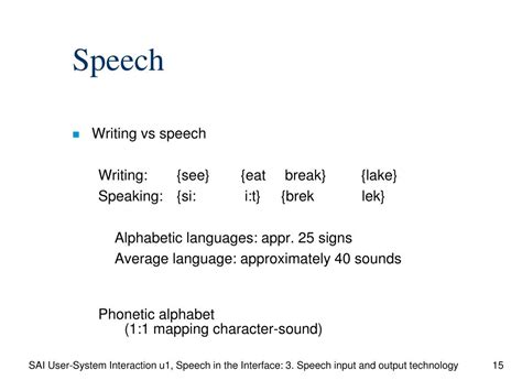 Ppt Module U1 Speech In The Interface 3 Speech Input And Output