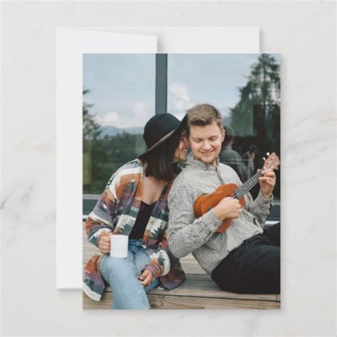 QR Code Photo Overlay Simple Modern Script Wedding Save The Date Zazzle