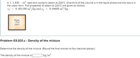 Solved Problem C Density Of The MixtureDetermine Chegg Com