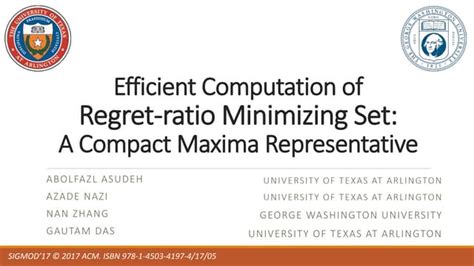 Efficient Computation Of Regret Ratio Minimizing Set A Compact Maxima Representative Pptx