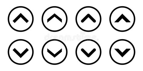 Swipe Up And Down Icon Vector On Circle Line Scroll Button Stock
