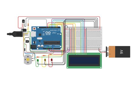 Circuit Design Temperature Based Fan Controller Tinkercad