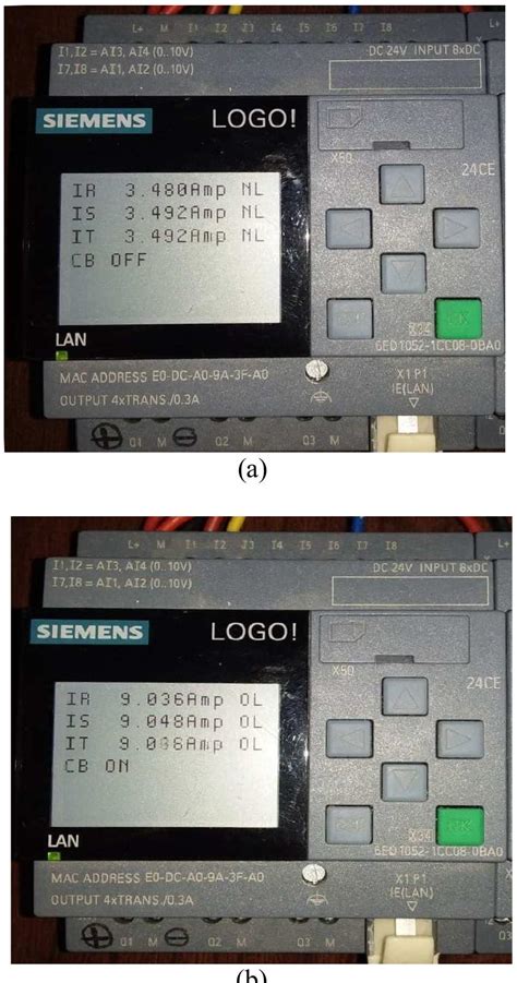 Message Text On The Plc Display Unit Overload Ol Greater