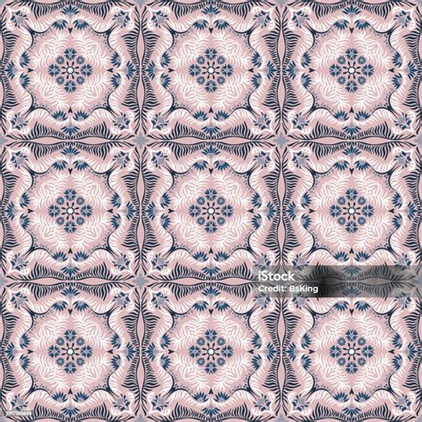 반다나 프린트 꽃 무늬가 있는 여성 숄 지중해 벽지 포르투갈어 타일 Azulejo 터키 어 장식품입니다 스페인 도자기 세라믹 요리 0명에 대한 스톡 벡터 아트 및 기타