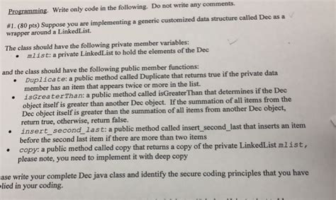 Solved Programming Write Only Code In The Following Do Not