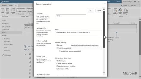 Set Up An Alert Or Other Settings For A Sharepoint 2013 List Or Library Epc Group Youtube