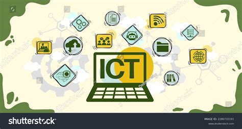 Concept Ict Information Communication Technology Icons Stock Vector