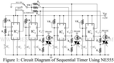 Sequential Timer Circuit Using NE555