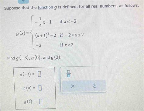 Solved Suppose That The Function G Is Defined For All Real Numbers