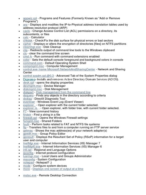 Windows Command Line Tools Guide Pdf Windows Registry Computer
