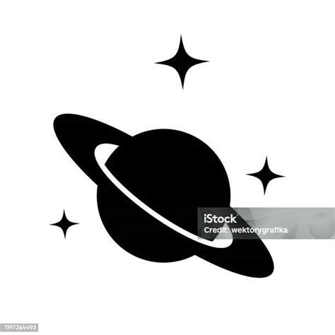 흰색 배경에 격리 된 토성 실루엣 벡터 아이콘입니다 링 라인 기호 선형 그림과 천문학 행성 갤럭시 공간 비즈니스 컨셉 디자인 개념에 대한 스톡 벡터 아트 및 기타 이미지