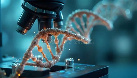 Exploration Of Dna Structure Under Microscope Reveals Intricate Details Of Double Helix