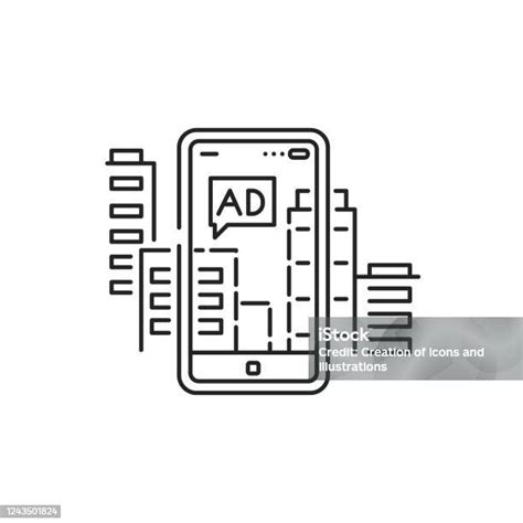 증강 현실 광고 블랙 라인 아이콘입니다 웹 페이지 모바일 앱 프로모션에 대한 픽토그램 Ui Ux Gui 디자인 요소입니다 편집 가능한 스트로크 0명에 대한 스톡 벡터 아트
