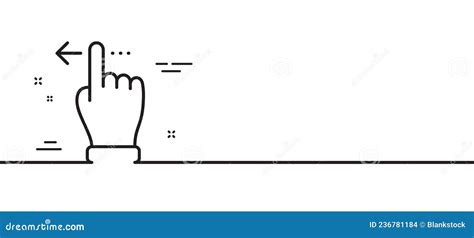 Touchscreen Gesture Line Icon Slide Left Arrow Sign Swipe Action Minimal Line Pattern Banner