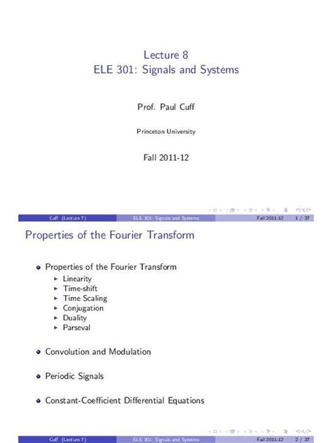 Pdf Lecture 8 Properties Of The Fourier Transform Dokumen Tips