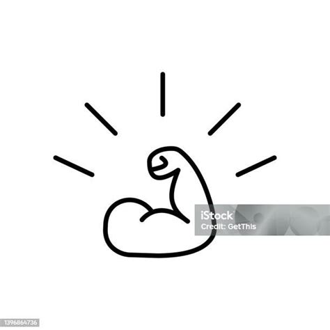 바디 빌딩 라인 아이콘입니다 로고 단일 빛나는 근육 얇은 윤곽선 평면 스타일의 디자인으로 검은 색으로 체육관 개념 웹 앱 모바일 소프트웨어 Ui Ux에 대한 창조적 인