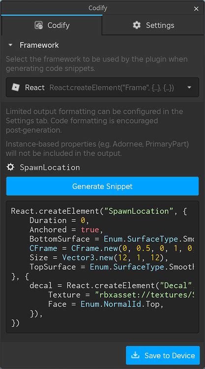 Codify Convert Anything To Luau TypeScript Fusion React Vide