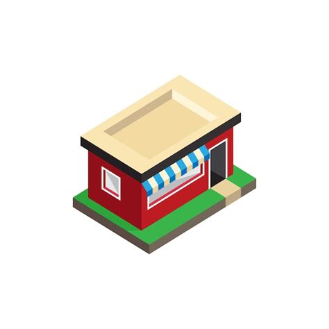 벡터 아이소메트릭 건물 프리미엄 벡터