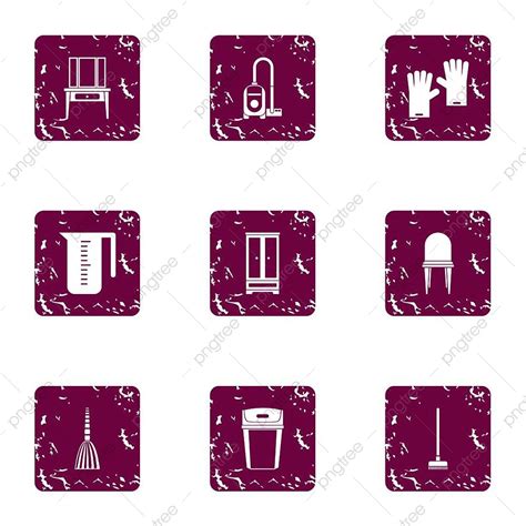 방 청소 아이콘 세트 배경 스프레이 스타일 Png 일러스트 및 벡터 에 대한 무료 다운로드 Pngtree