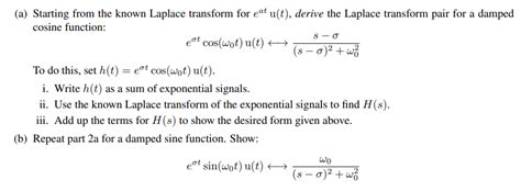 solved a starting from the known laplace transform for